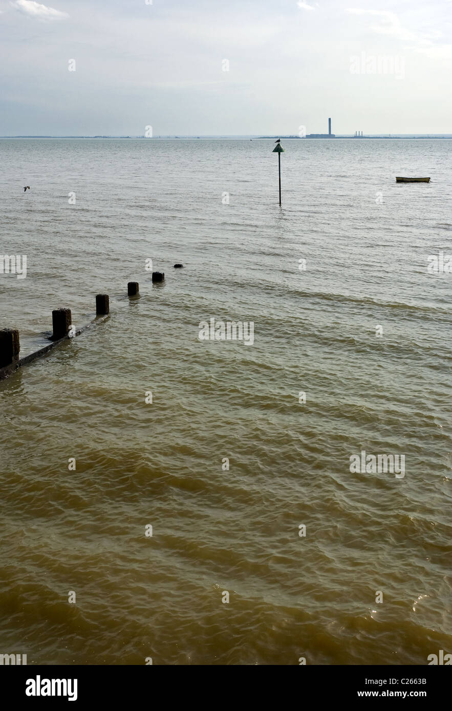 Incoming tide at Southend on Sea. Photograph by Gordon Scammell Stock ...