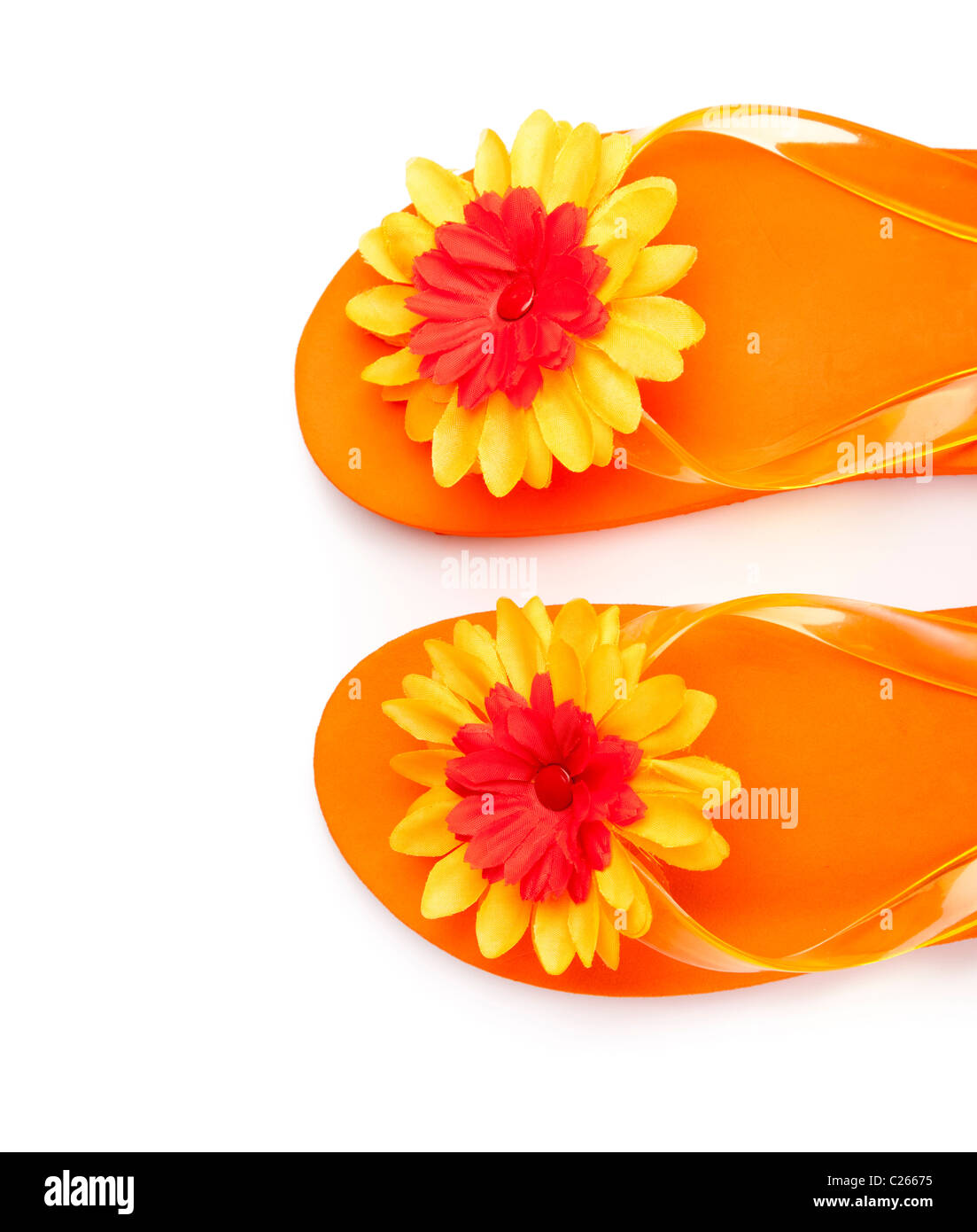 orange flip-flops isolated on a white background Stock Photo - Alamy
