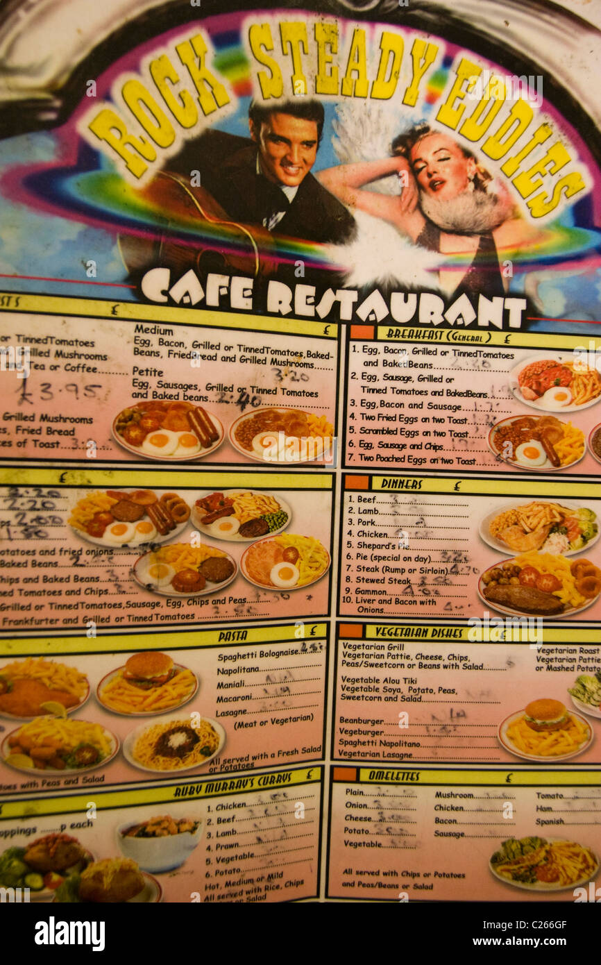 Cafe menu, Camberwell, Southeast London, England, United Kingdom, Great ...