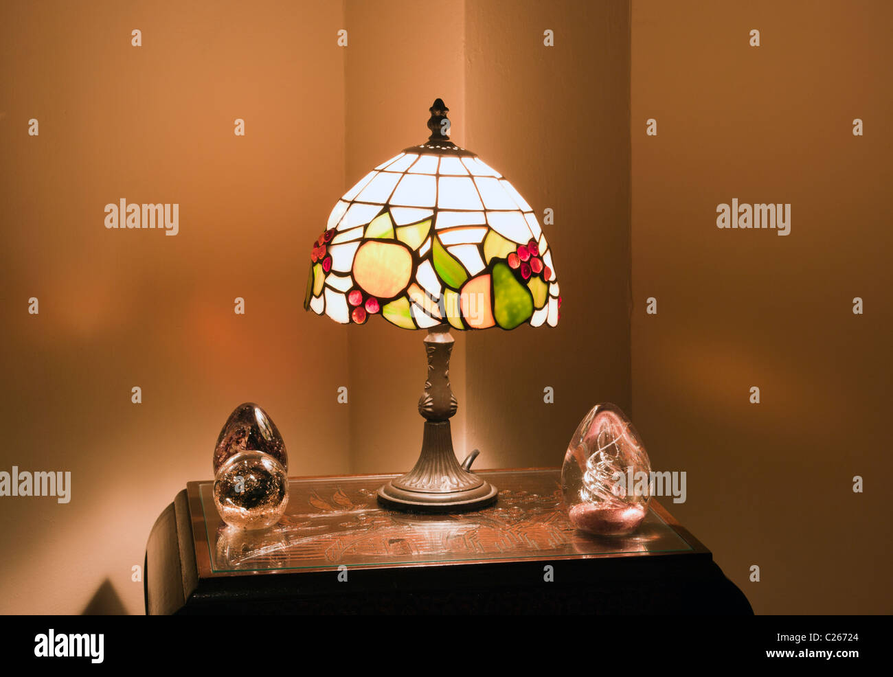 Illuminated Decorative Table Lamp Stock Photo - Alamy
