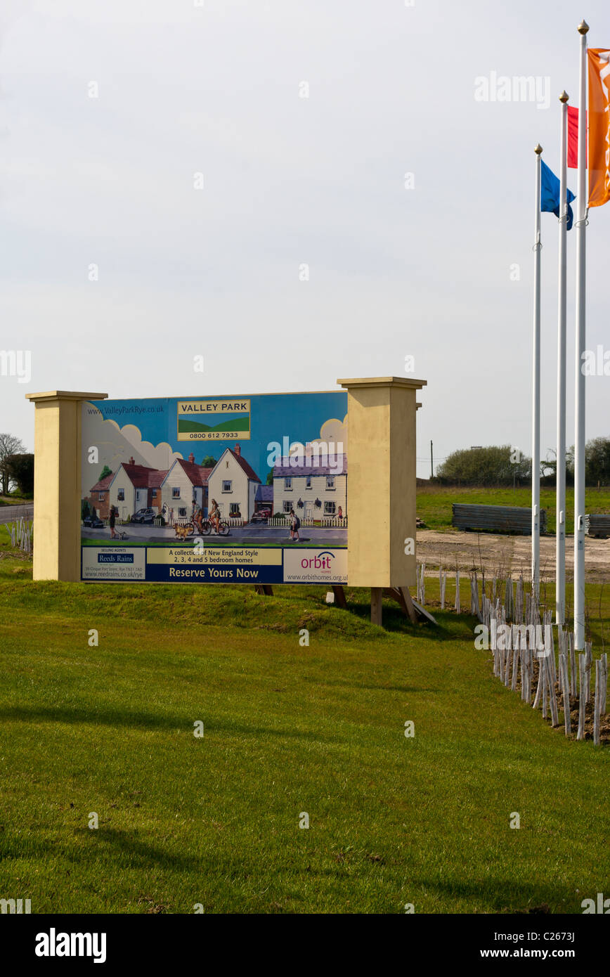 New Housing Development Advertising Sign England Stock Photo - Alamy