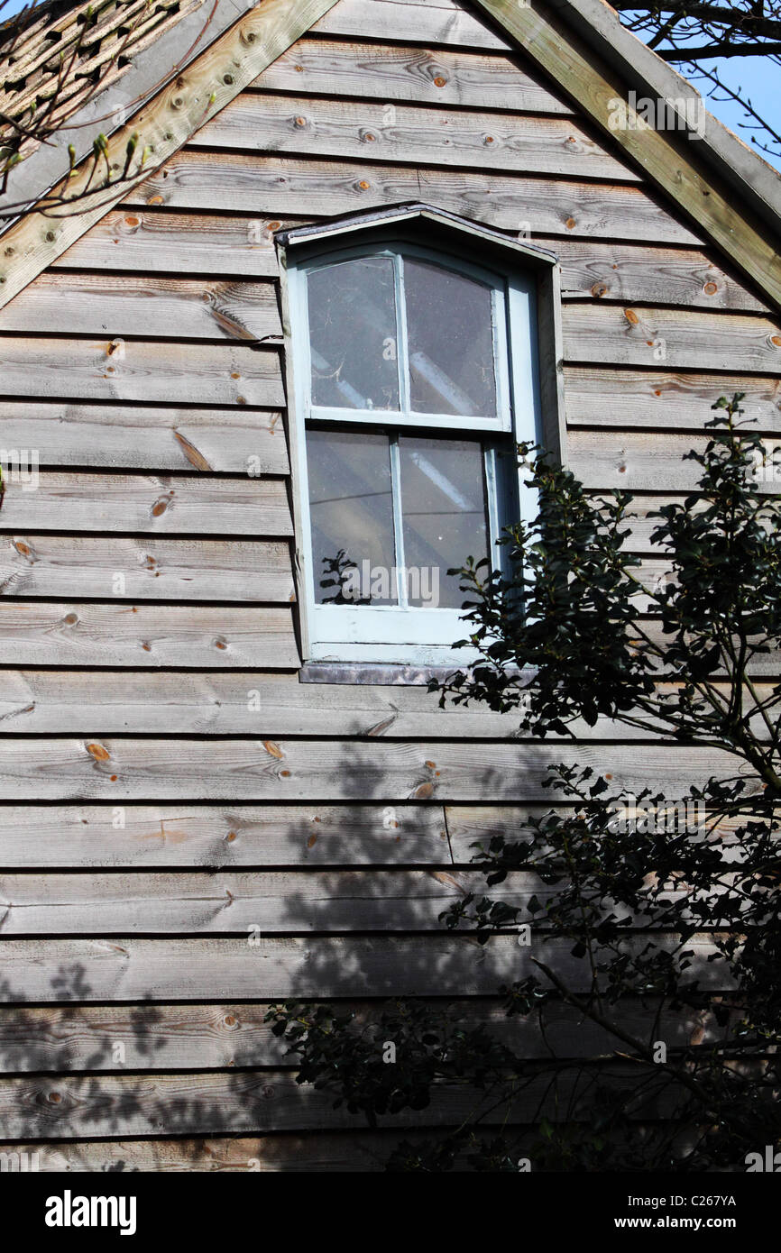 Window in wood building Stock Photo - Alamy