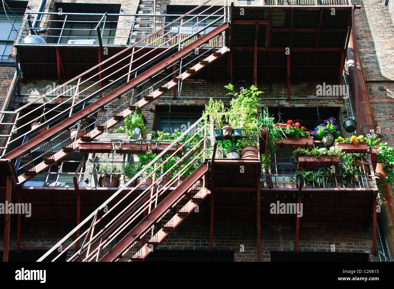 Fire Escape, Alley near Occidental Park, Pioneer Square, Seattle ...