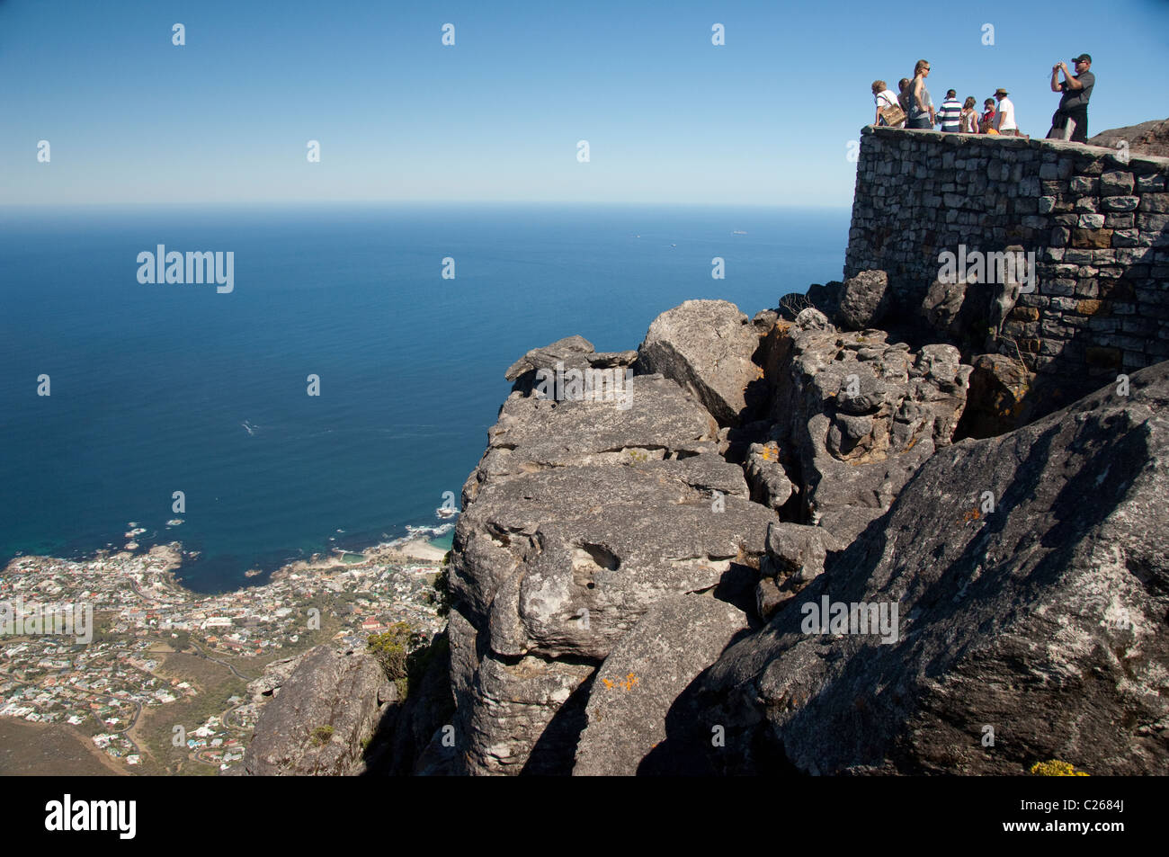 South Africa, Cape Town, Table Mountain. View from the top of Table ...