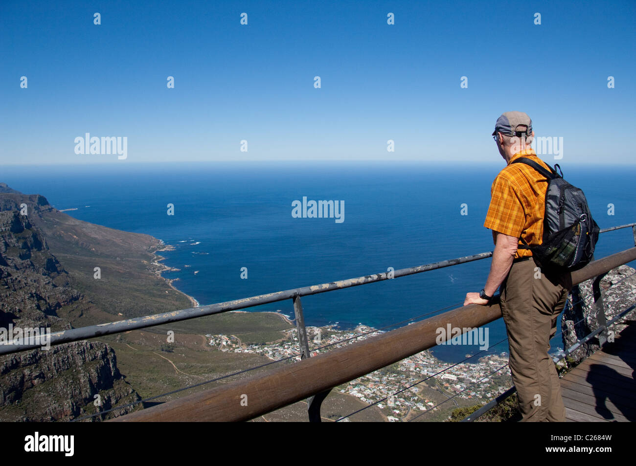 South Africa, Cape Town, Table Mountain. View from the top of Table ...