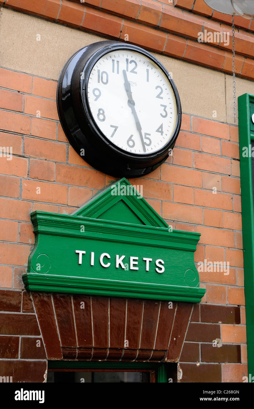railway ticket office clock england uk Stock Photo - Alamy