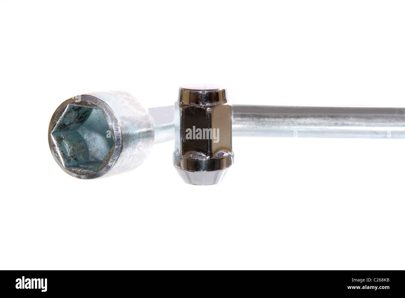 Socket wrench toolbox isolated on white background. No shadows and ...