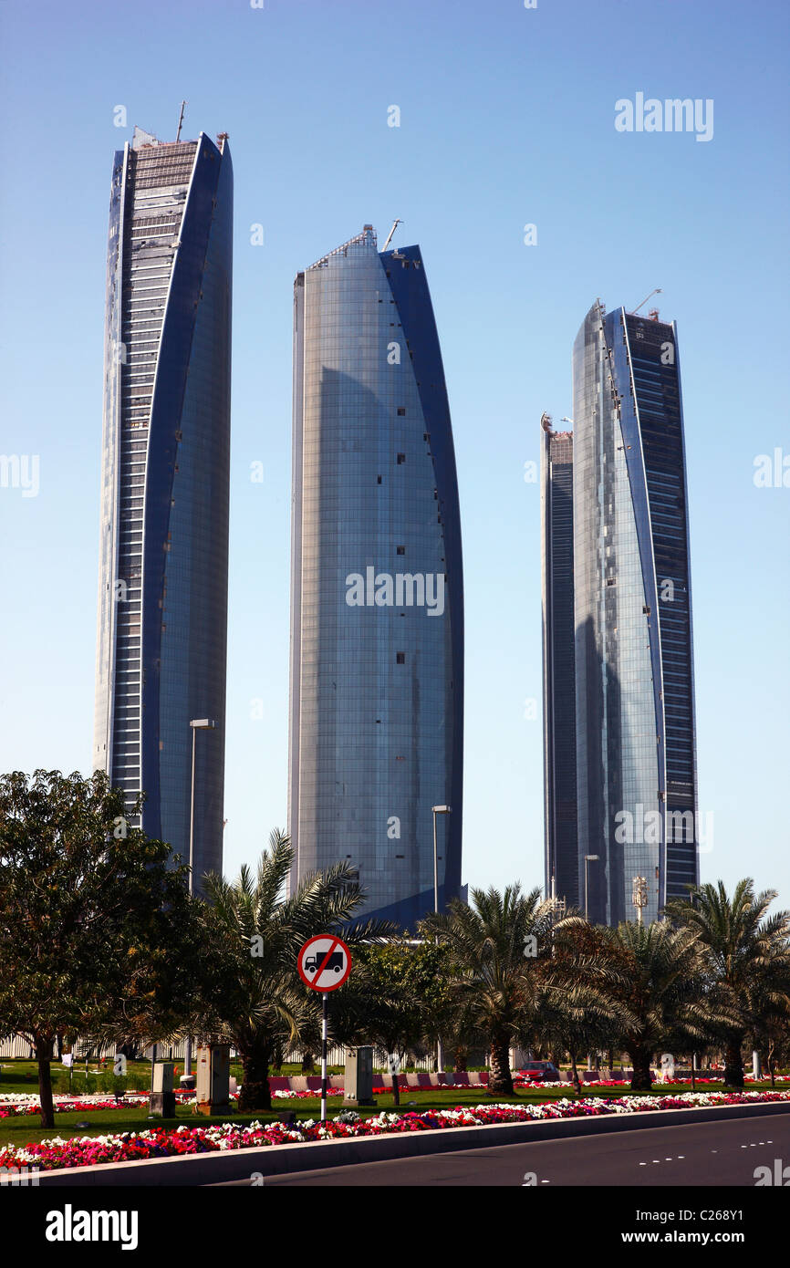 Etihad Towers, office and hotel building, city center of Abu Dhabi ...