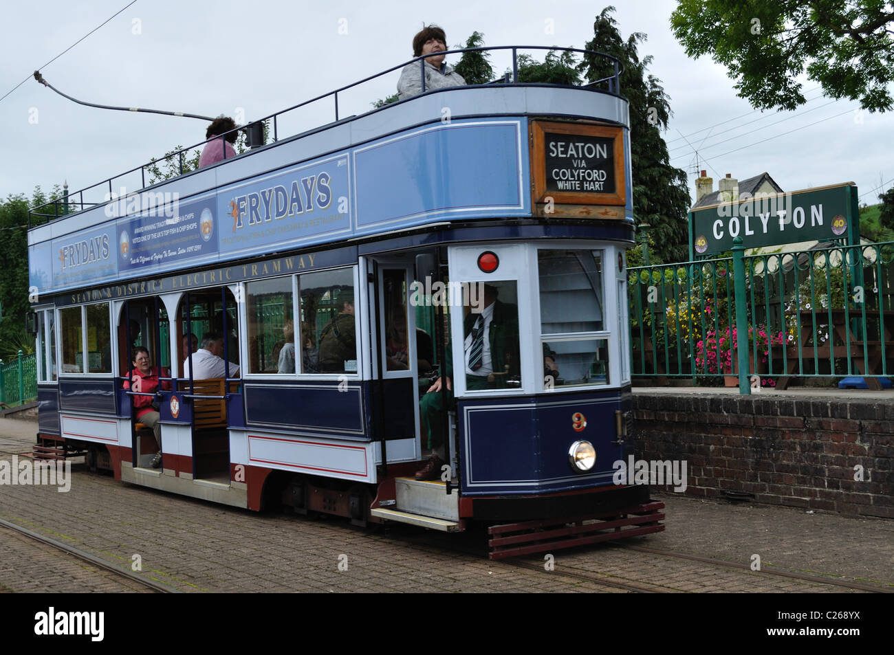 Tram 9 leaves Colyton. Built 2002 with wheelchair accessible low floor ...