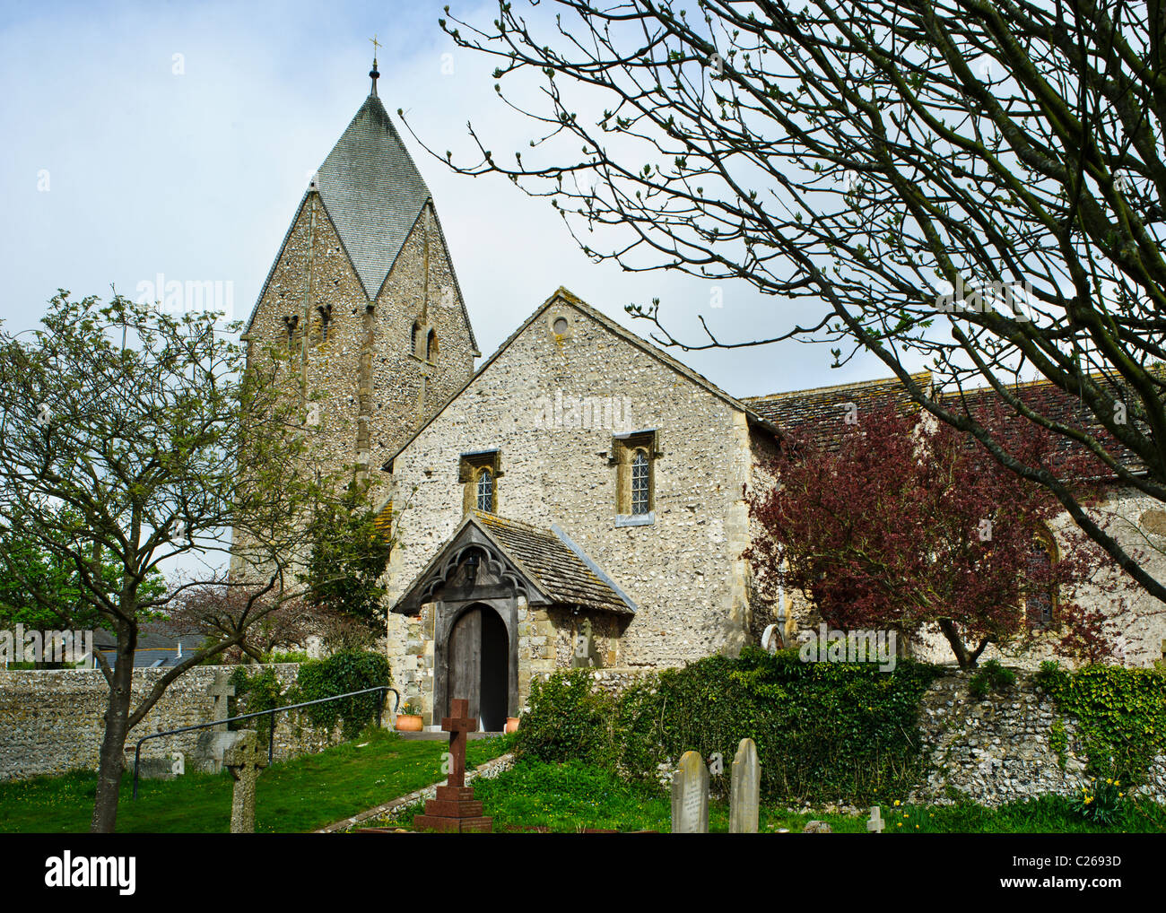St. Mary's Church, Sompting in the South Downs. It features the only ...