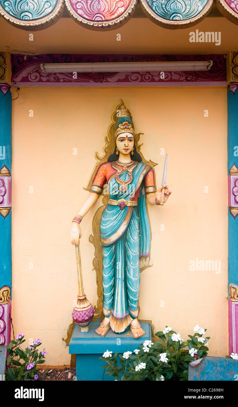Deity statue, Mariamen Kovil Temple, Solitude, Mauritius Stock Photo ...