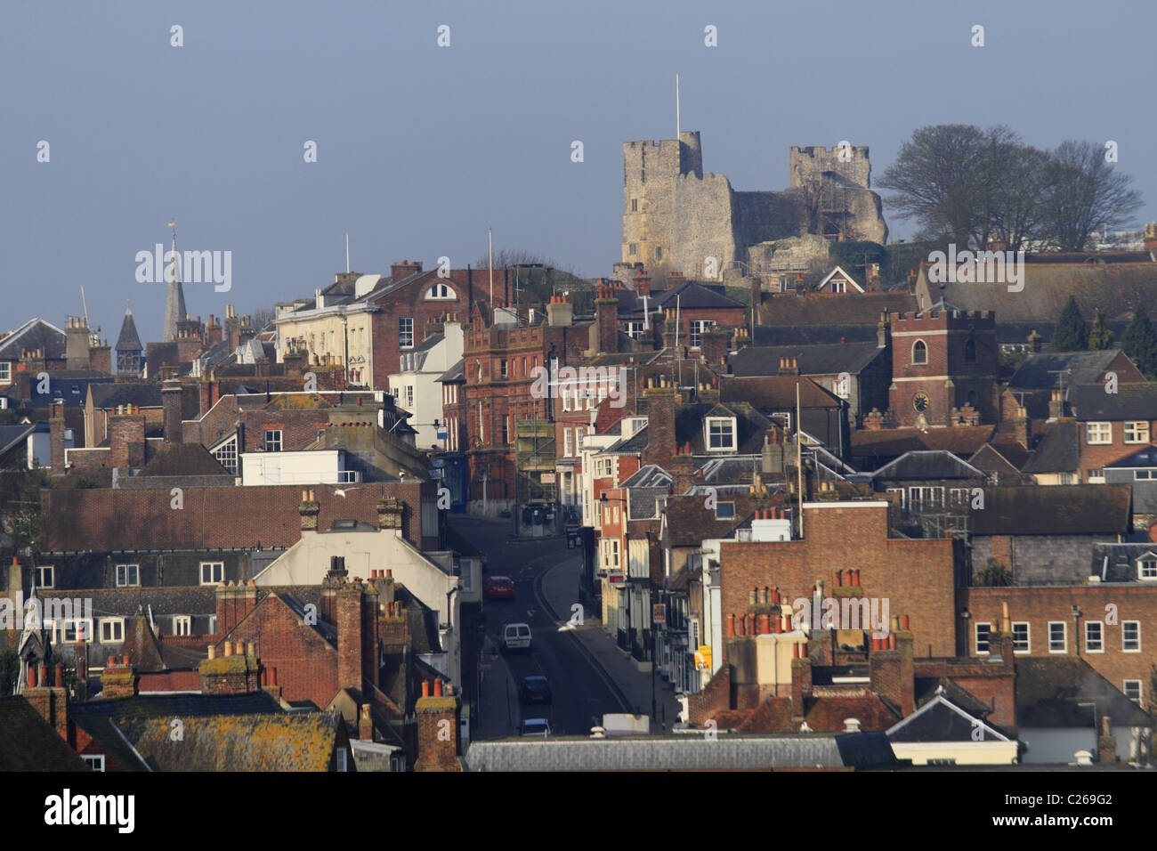 Looking towards Lewes Town Center & Castle, the County Town of East ...