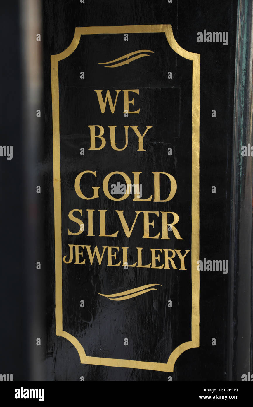 Gold shop sign hi-res stock photography and images - Alamy