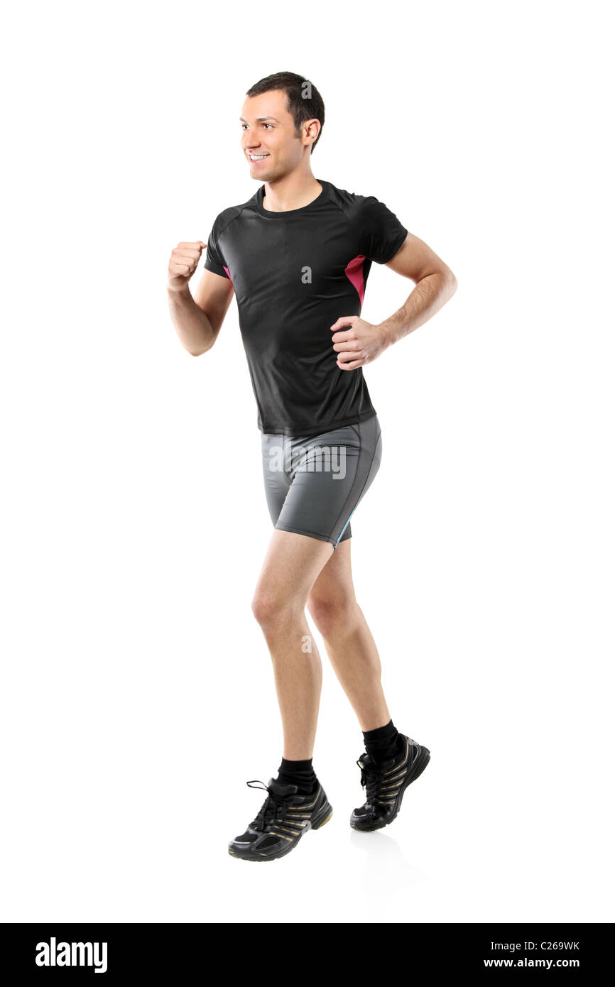 Full length portrait of a male athlete running Stock Photo - Alamy