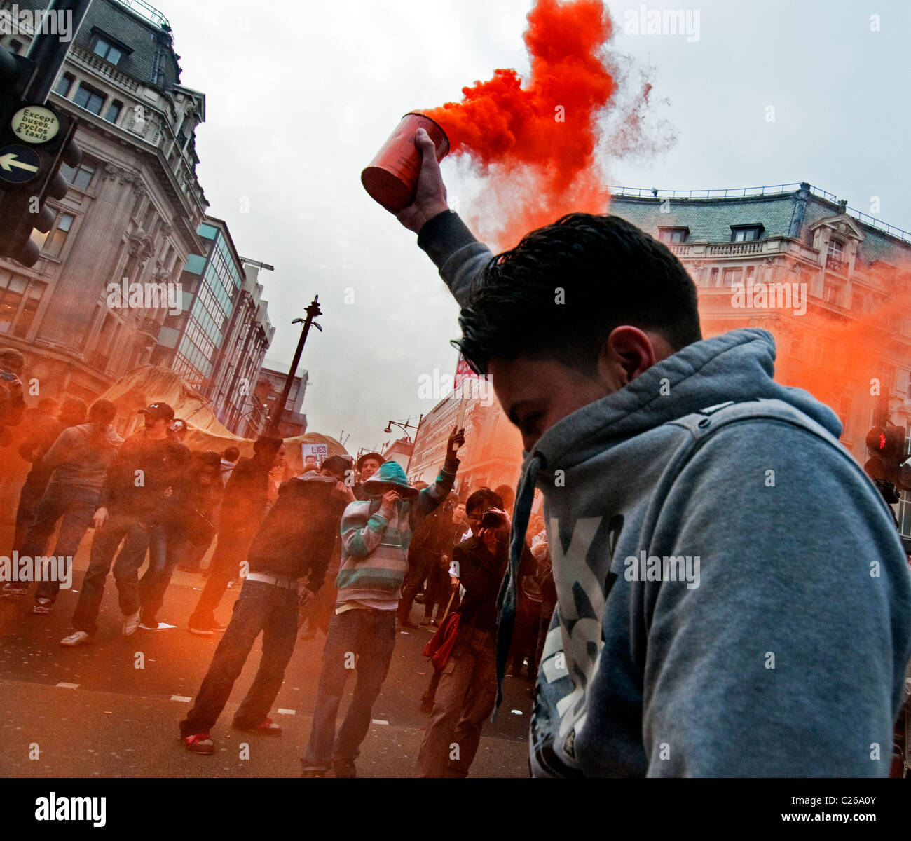 Conflict between police and rioters at 'March for the Alternative ...