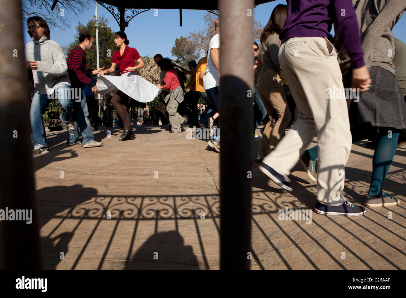 Swing dancers in Ciudadela or Ciutatdella park, Barcelona, Spain Stock ...