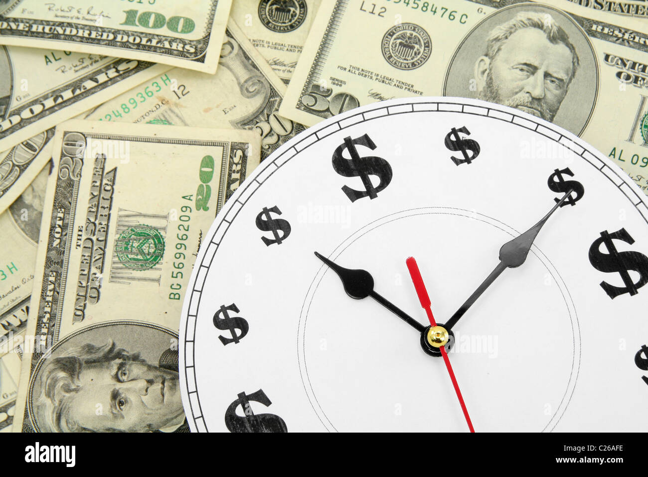 clock and dollars, concept of time is money Stock Photo - Alamy