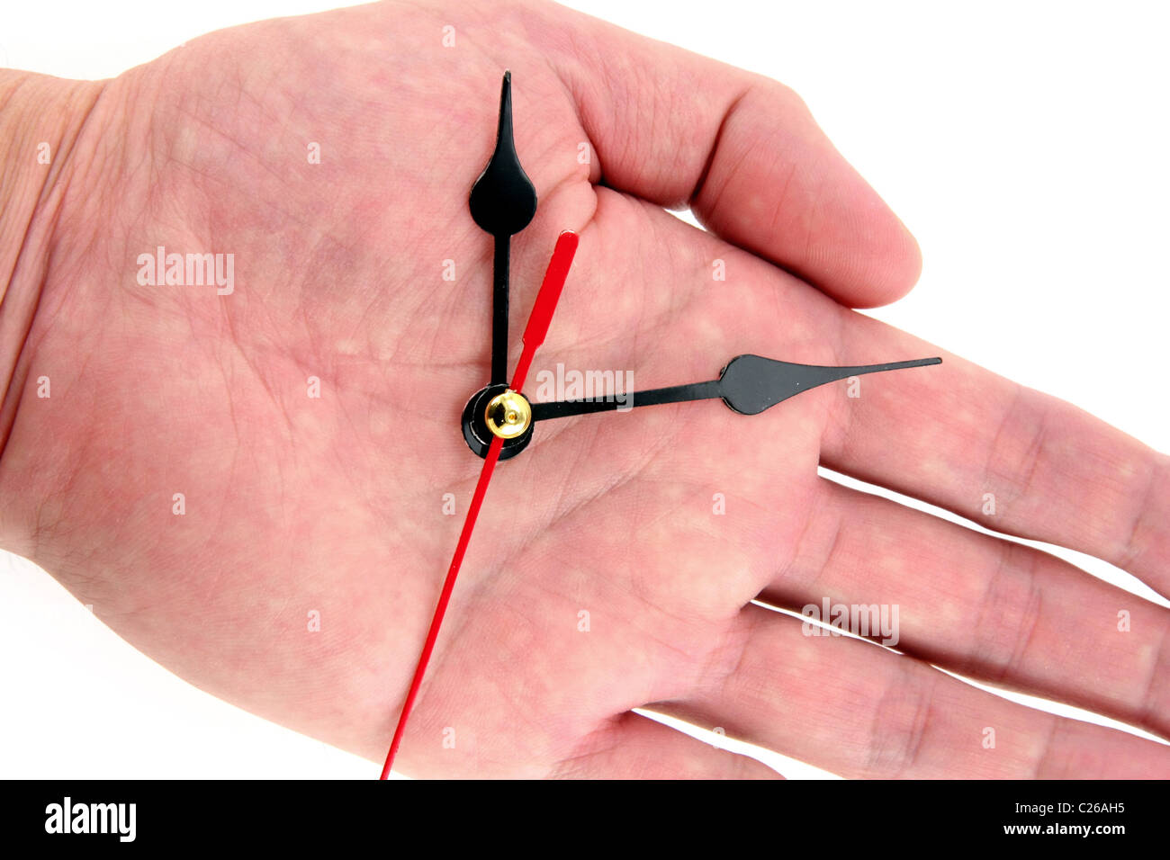 hand and clockface, concept of time Stock Photo - Alamy