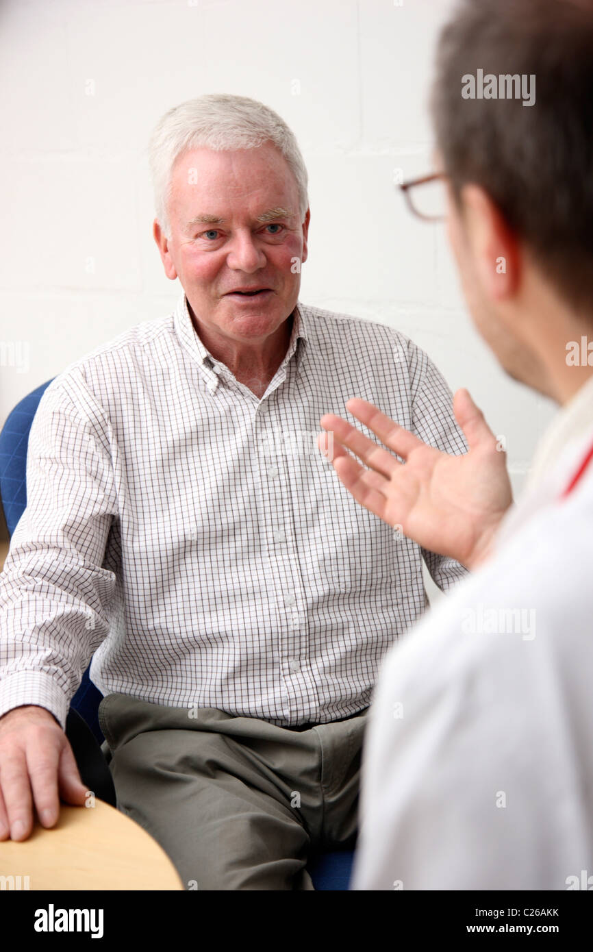 Senior, man, 71 years old, male, in a consultation with his medical ...
