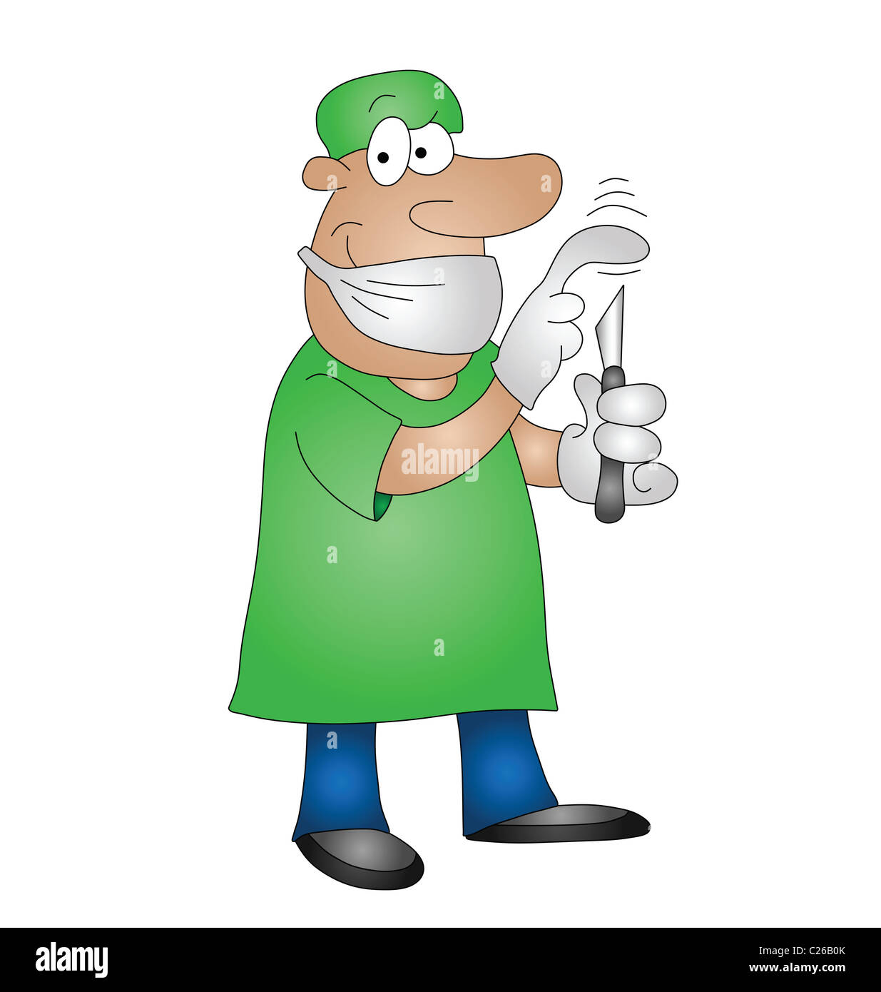 Cartoon medical surgeon isolated on white background Stock Photo - Alamy