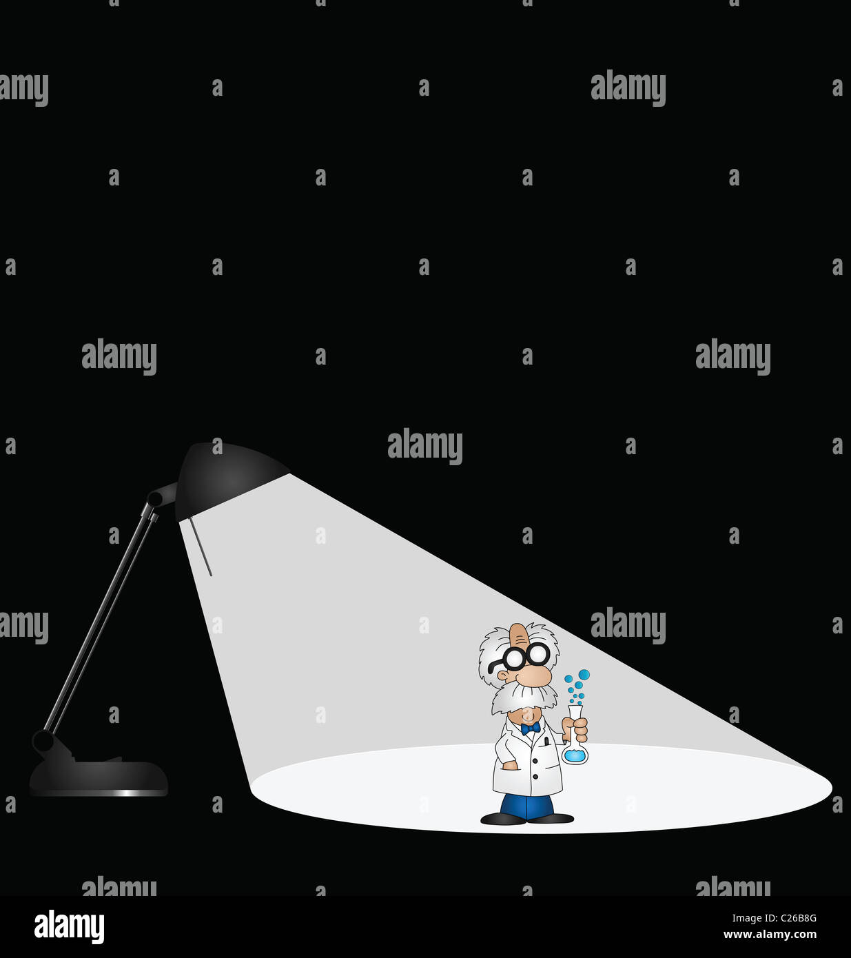 Symbolic concept of science being in the spotlight Stock Photo - Alamy