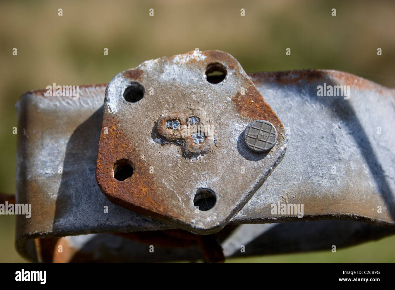 metal steel clasp gate lock rust bracket hinge alloy hole drilled rivet ...