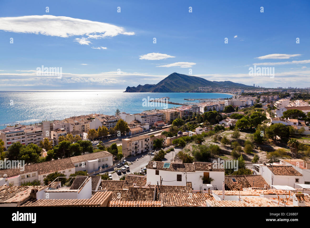 Aerial view of Altea new town and coast Stock Photo - Alamy