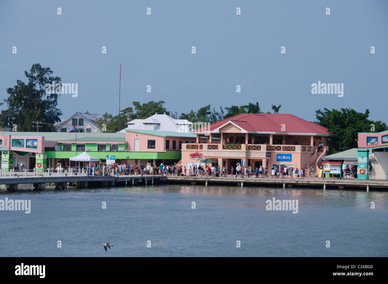 Central America, Belize. Port of Belize City on the Caribbean Sea Stock ...