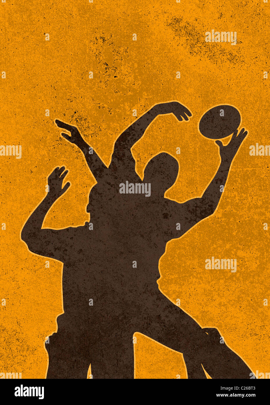 poster illustration of a rugby player jumping catching ball in lineout ...