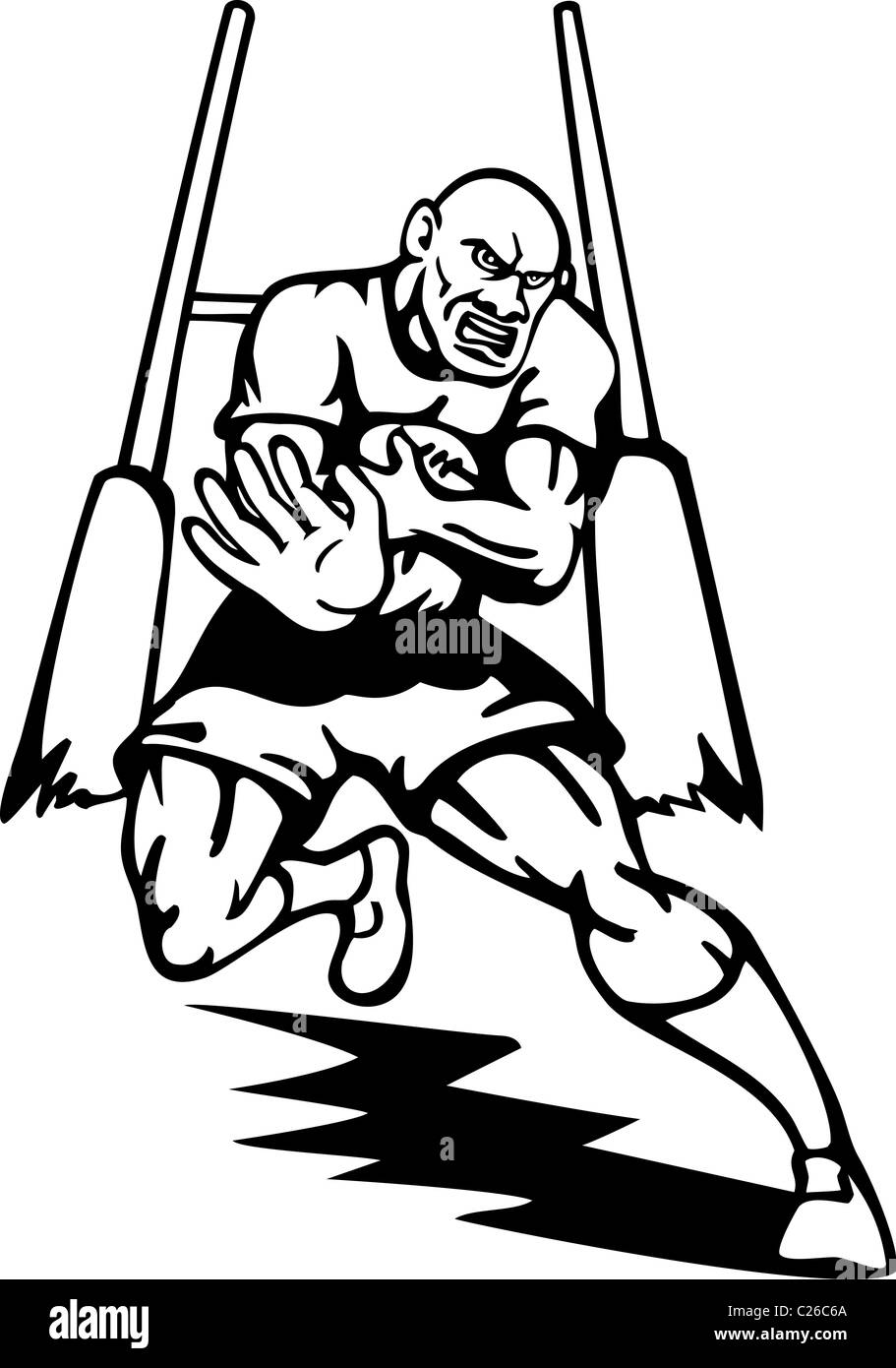 Rugby ball cartoon Black and White Stock Photos & Images - Alamy