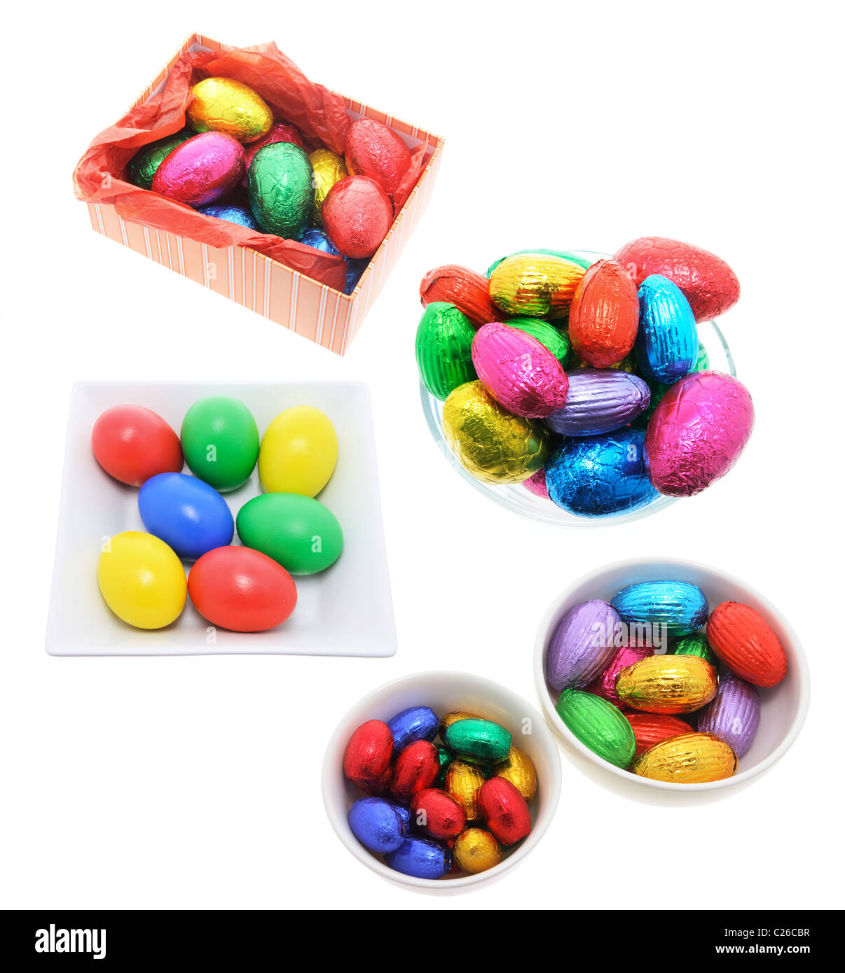 Color easter eggs white Cut Out Stock Images & Pictures - Alamy