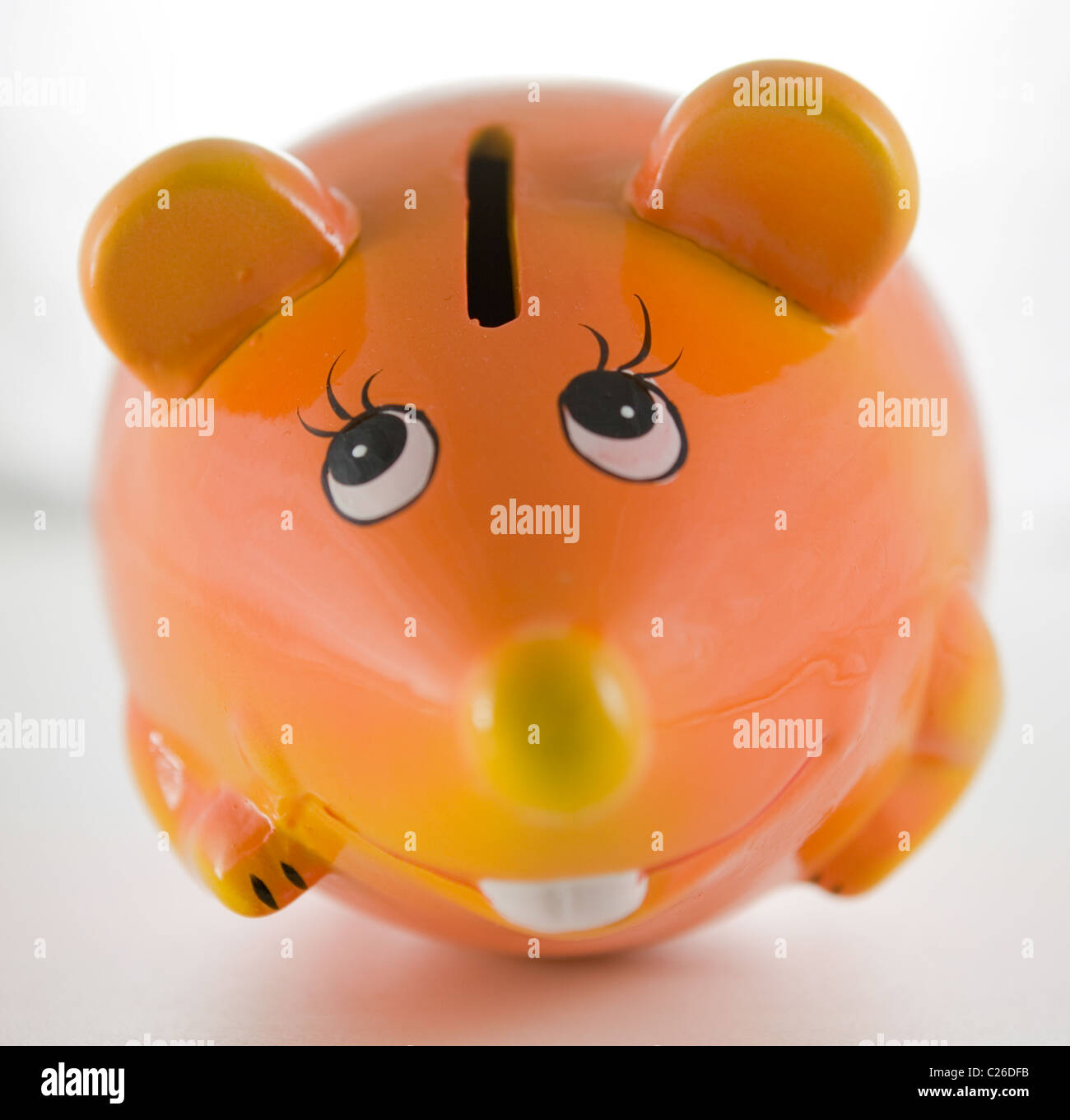 Ceramic moneybox. Toy mouse. On a white background Stock Photo - Alamy
