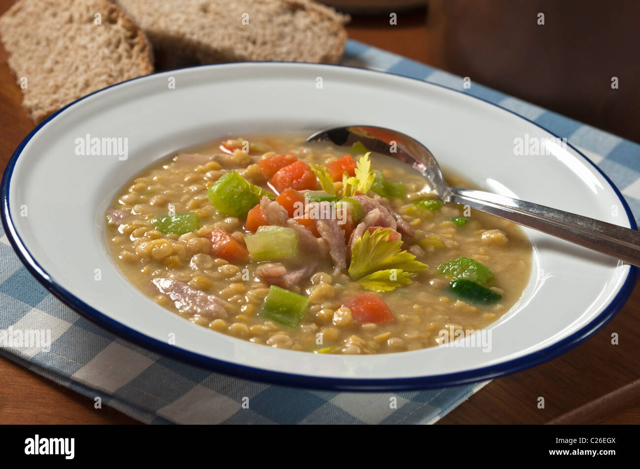 London Particular soup. Ham and yellow pea soup Stock Photo - Alamy