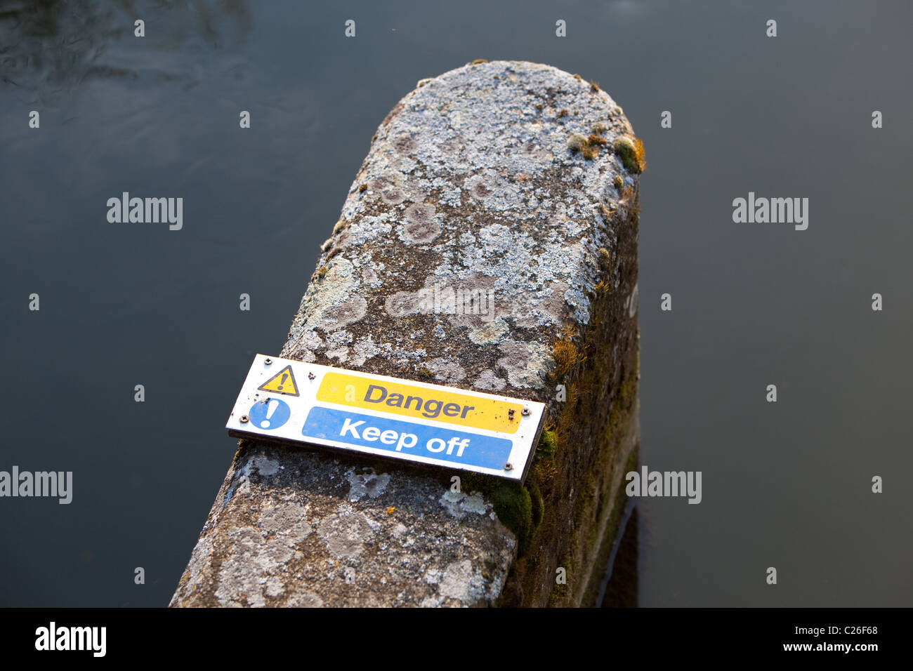 Danger weir warning sign hi-res stock photography and images - Alamy