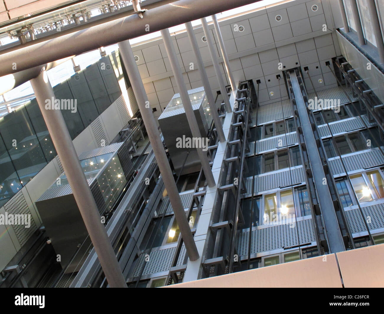 Lifts in a building city Stock Photo - Alamy
