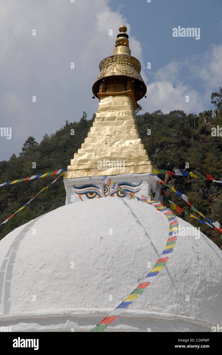 Golden top chorten kora trashiyangtse hi-res stock photography and ...