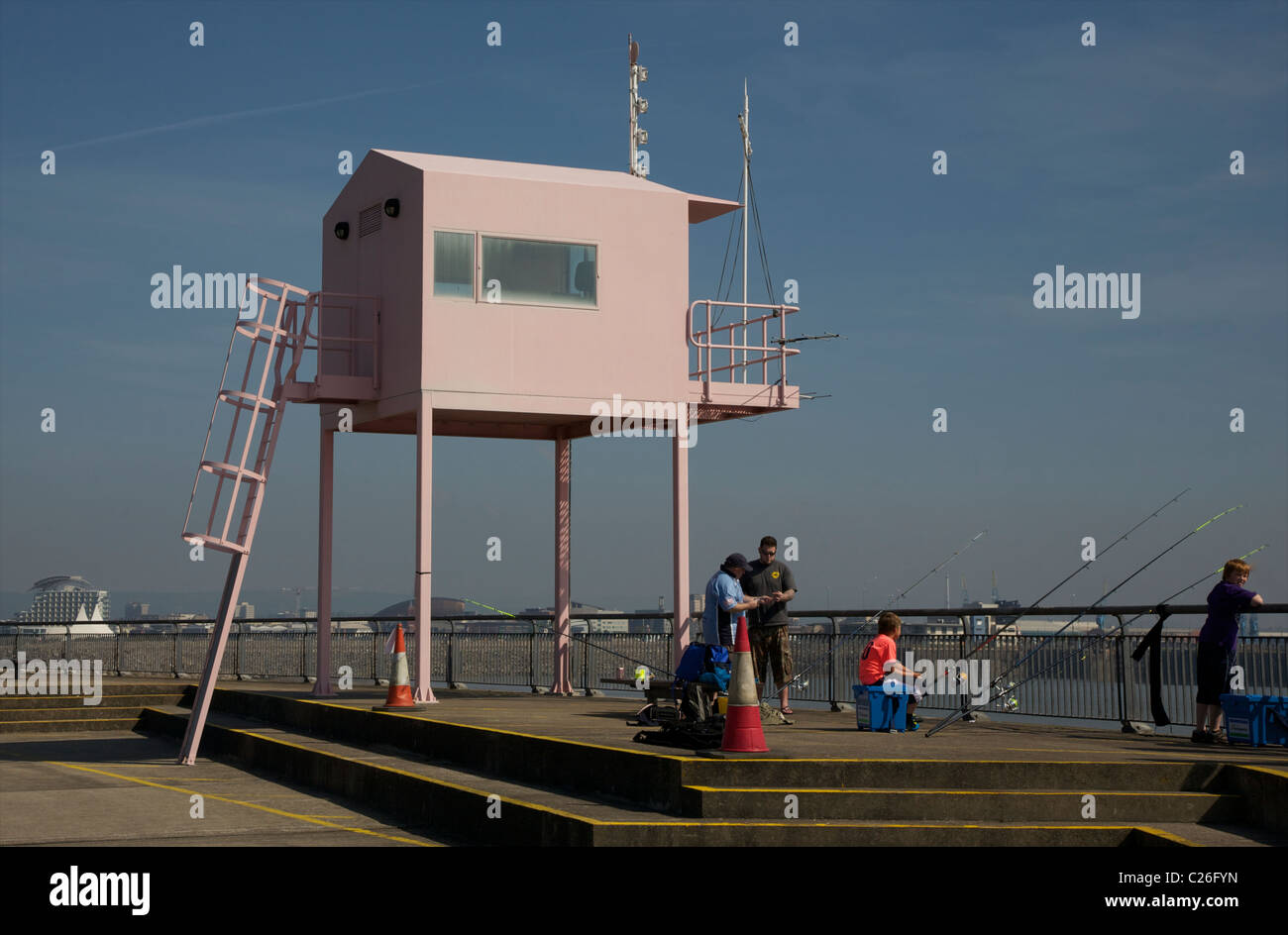 the pink hut at Cardiff bay Stock Photo - Alamy