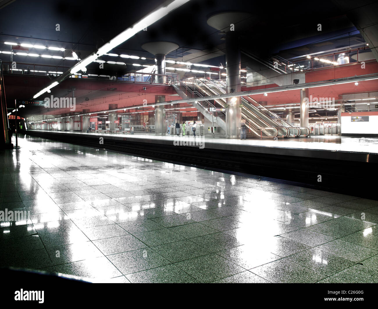 Platform of station in modern city Stock Photo - Alamy