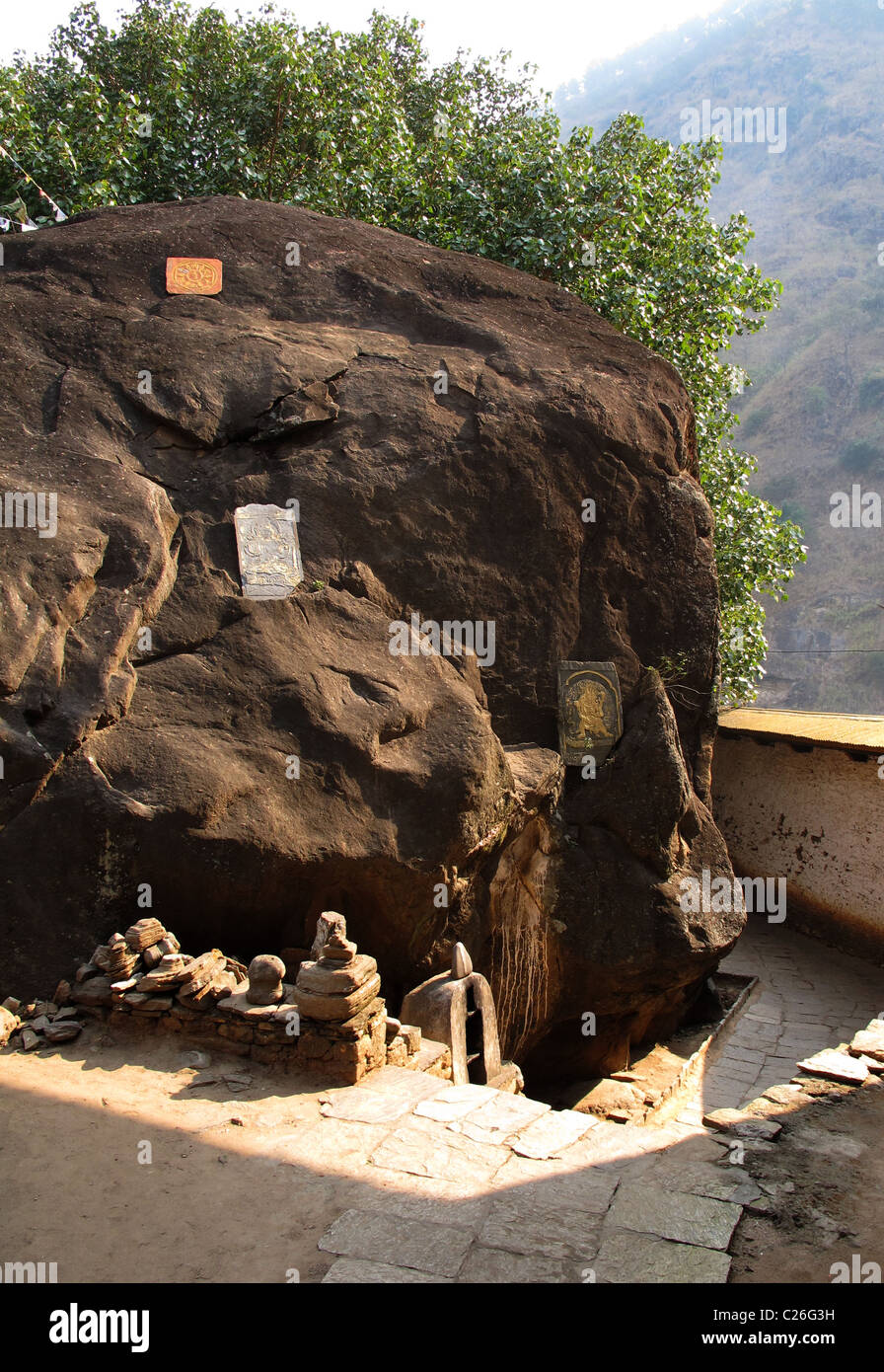 Holy stone at Gom Kora temple, a sacred meditation site of Guru ...