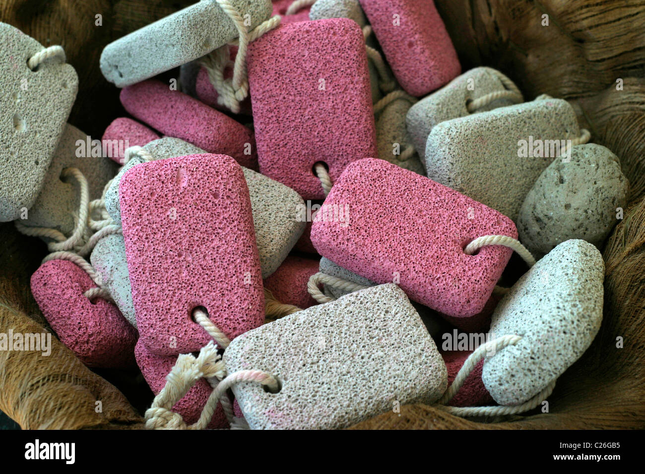 pumice stones for sale in paxos Greece Stock Photo - Alamy