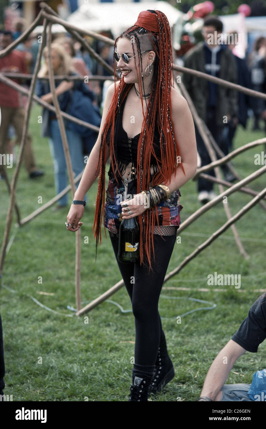 Goth woman at Hackney Festival for the Homeless Stock Photo - Alamy