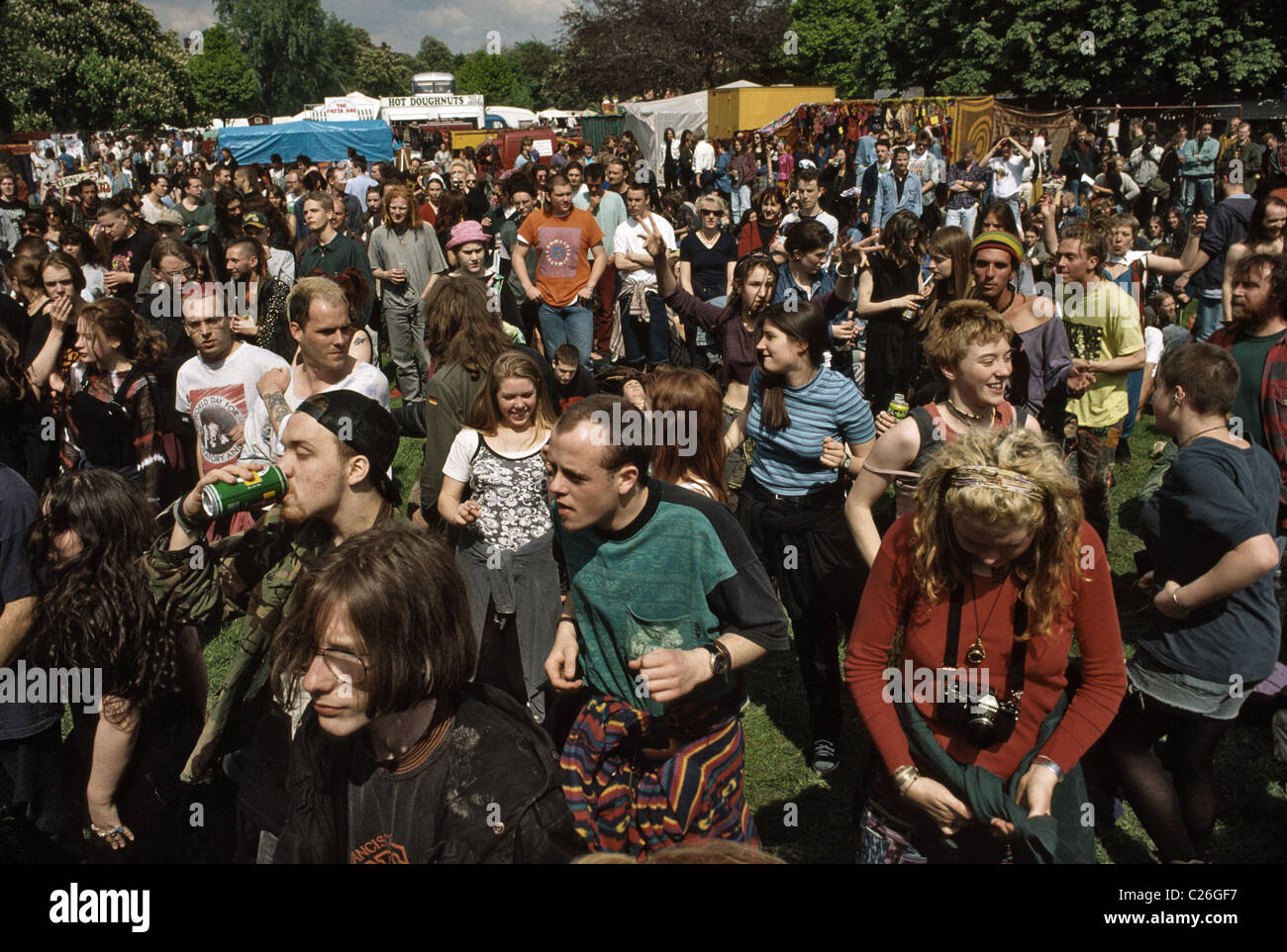 People at Hackney Festival for the Homeless an outdoor festival in a ...