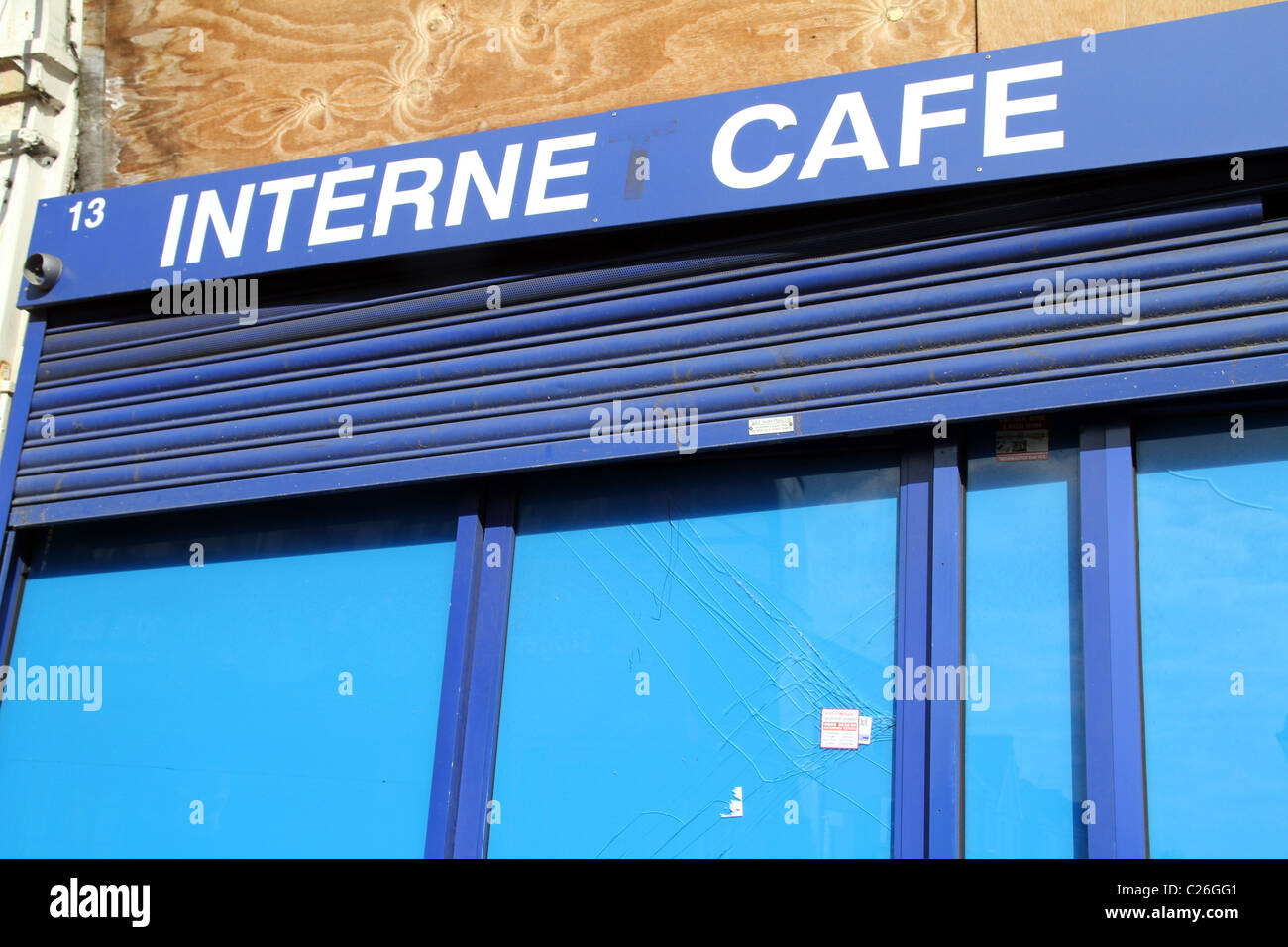 UK. CLOSED DOWN SHOPS AND BROKEN SIGNS DUE TO RECESSION. LONDON Stock ...
