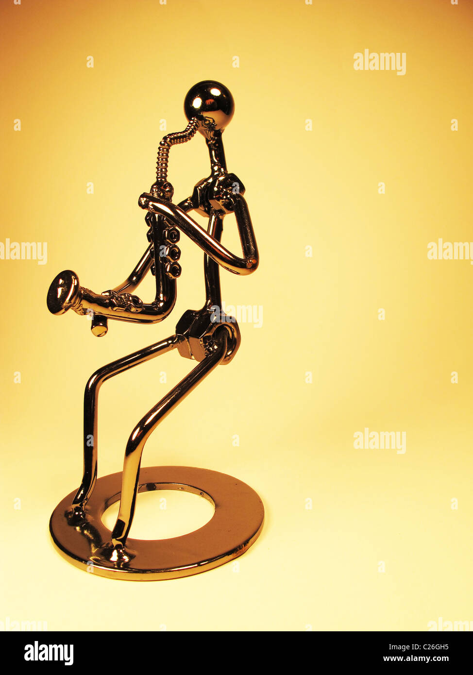A musician playing the saxophone of metal Stock Photo - Alamy