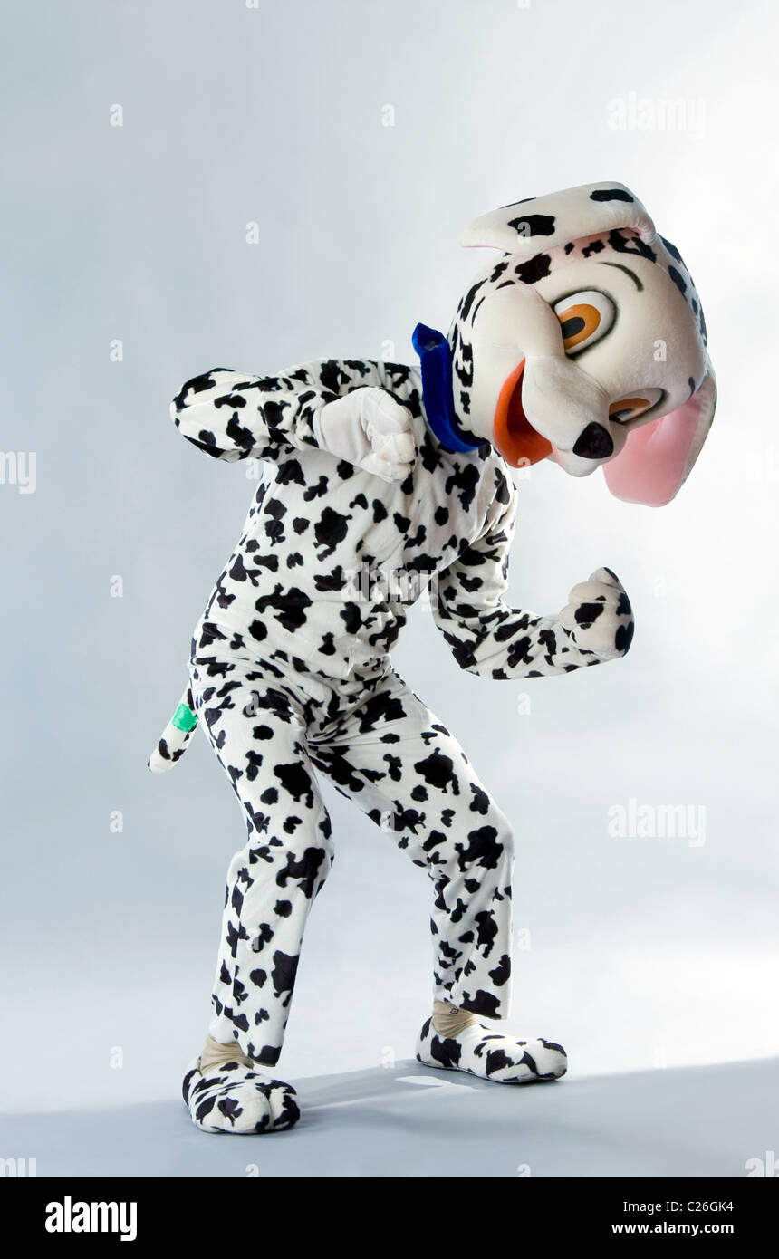 a man dressed as a dog Dalmatians entertaining character Stock Photo ...