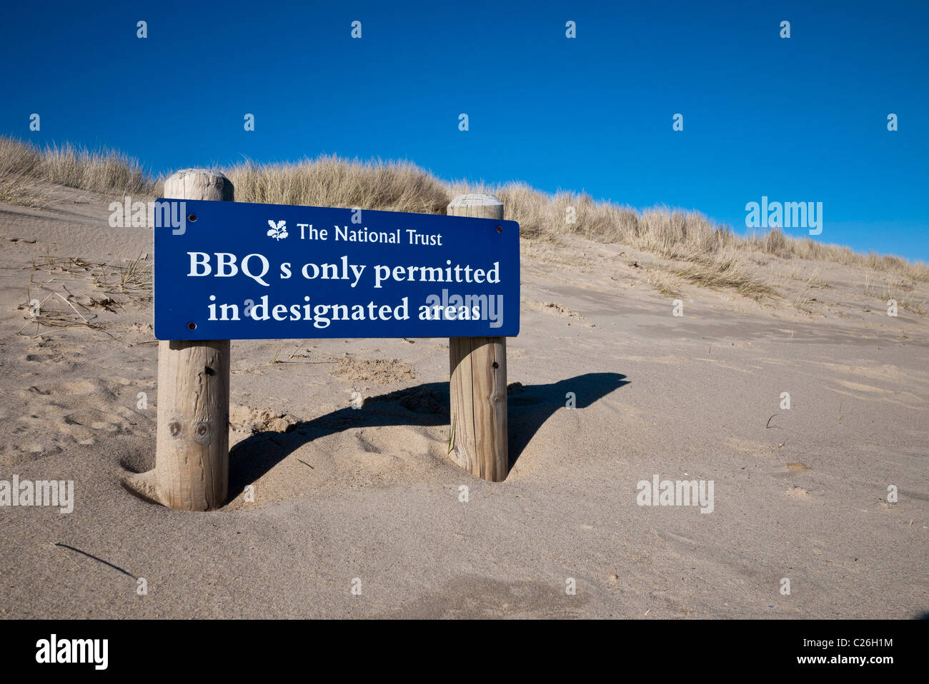 BBQs Sign on beach at Shell Bay, Studland, Dorset Stock Photo - Alamy