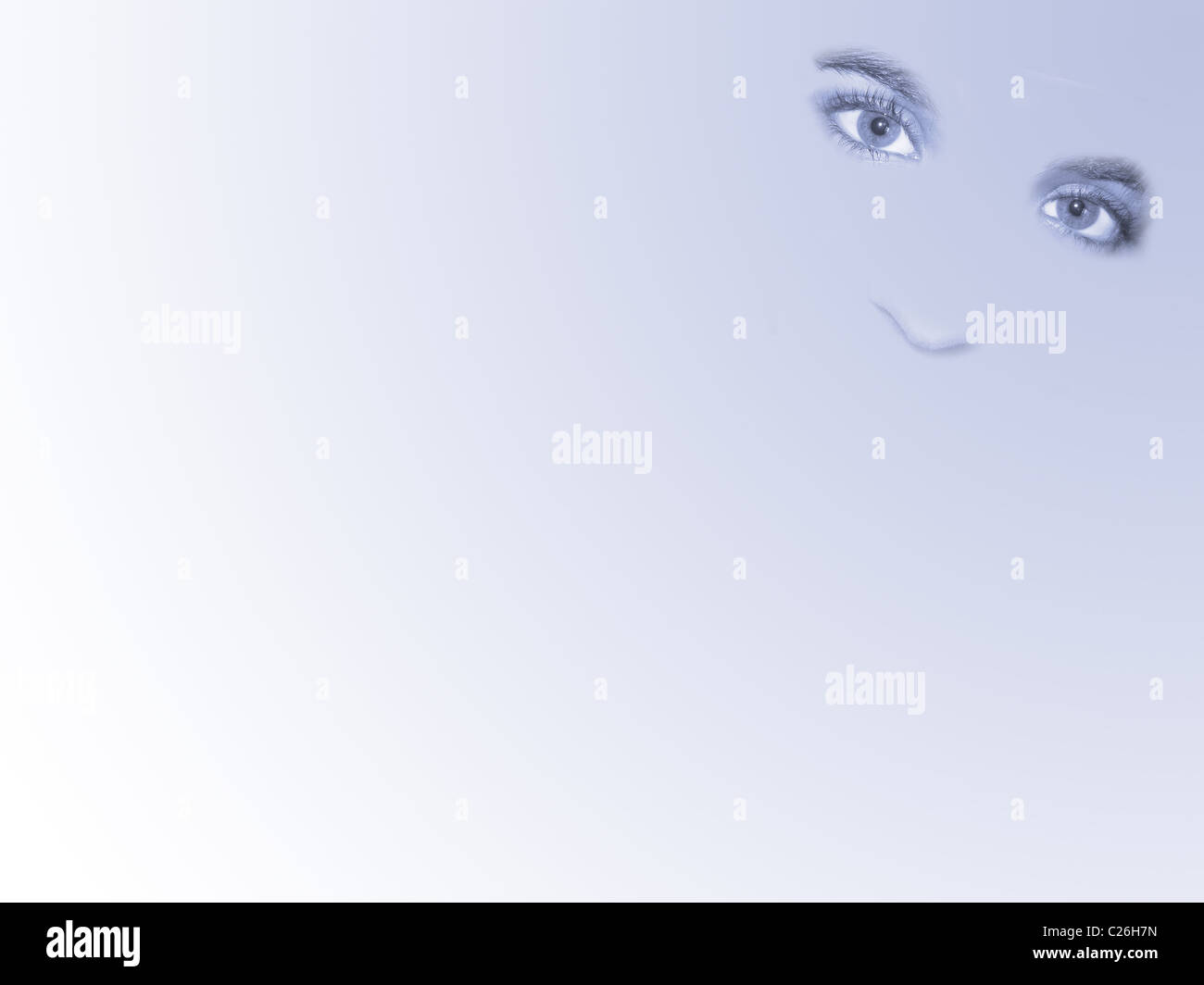 Eyes abstract stumped on blue background Stock Photo - Alamy