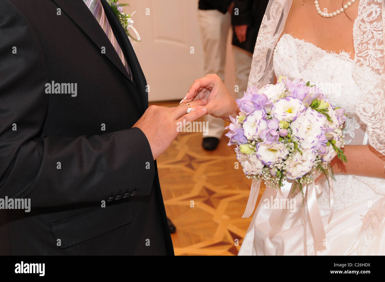 Wedding exchanging of the rings hi-res stock photography and images - Alamy