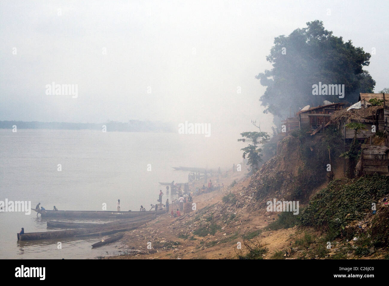 River port ,Betou, Ubangi River ,Republic of Congo Stock Photo - Alamy