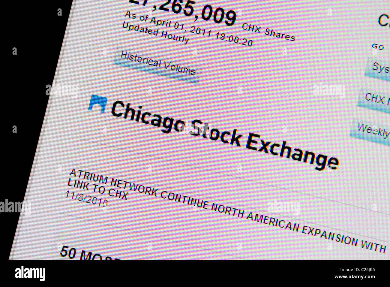 Chicago Stock Exchange website Stock Photo - Alamy